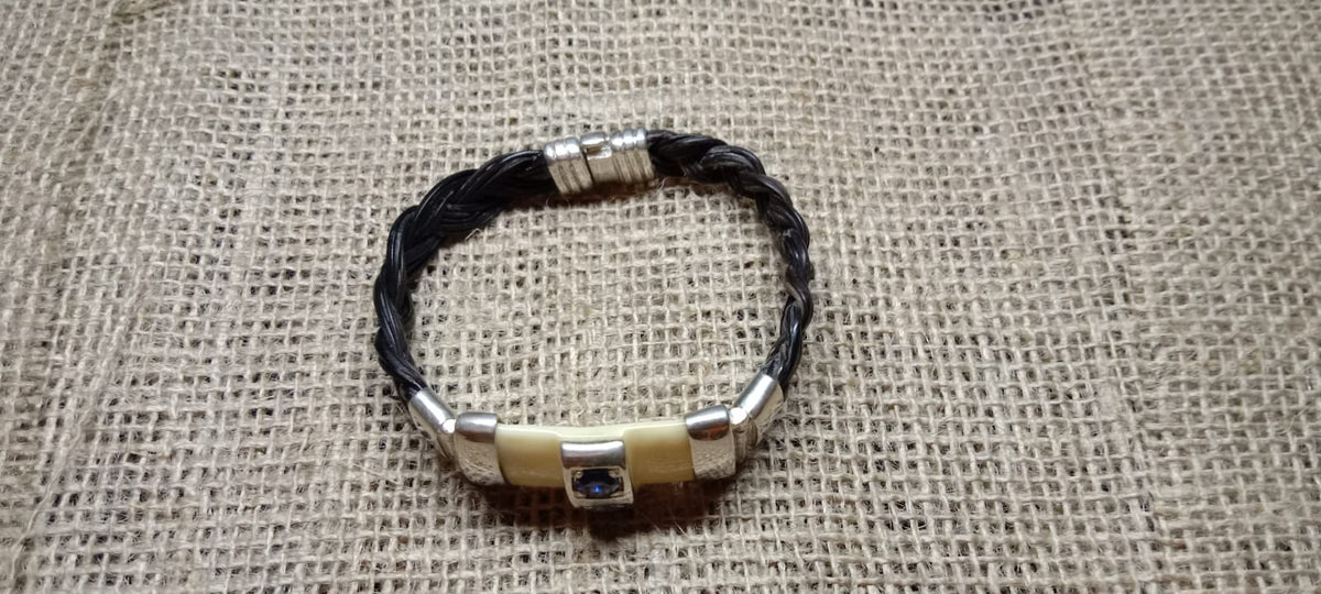FC11 Hand crafted warthog tusk, elephant hair and Tanzanite bracelet ...