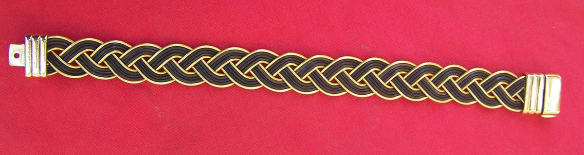MEG16 Braided elephant hair bracelet with brass – Just Elephant